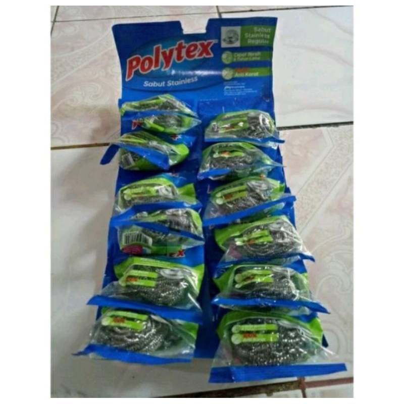Jual Polytex Sabut Spon Stainless Kawat Cuci Piring Ecer 1 pcs Atau 4 pcs | Shopee Indonesia