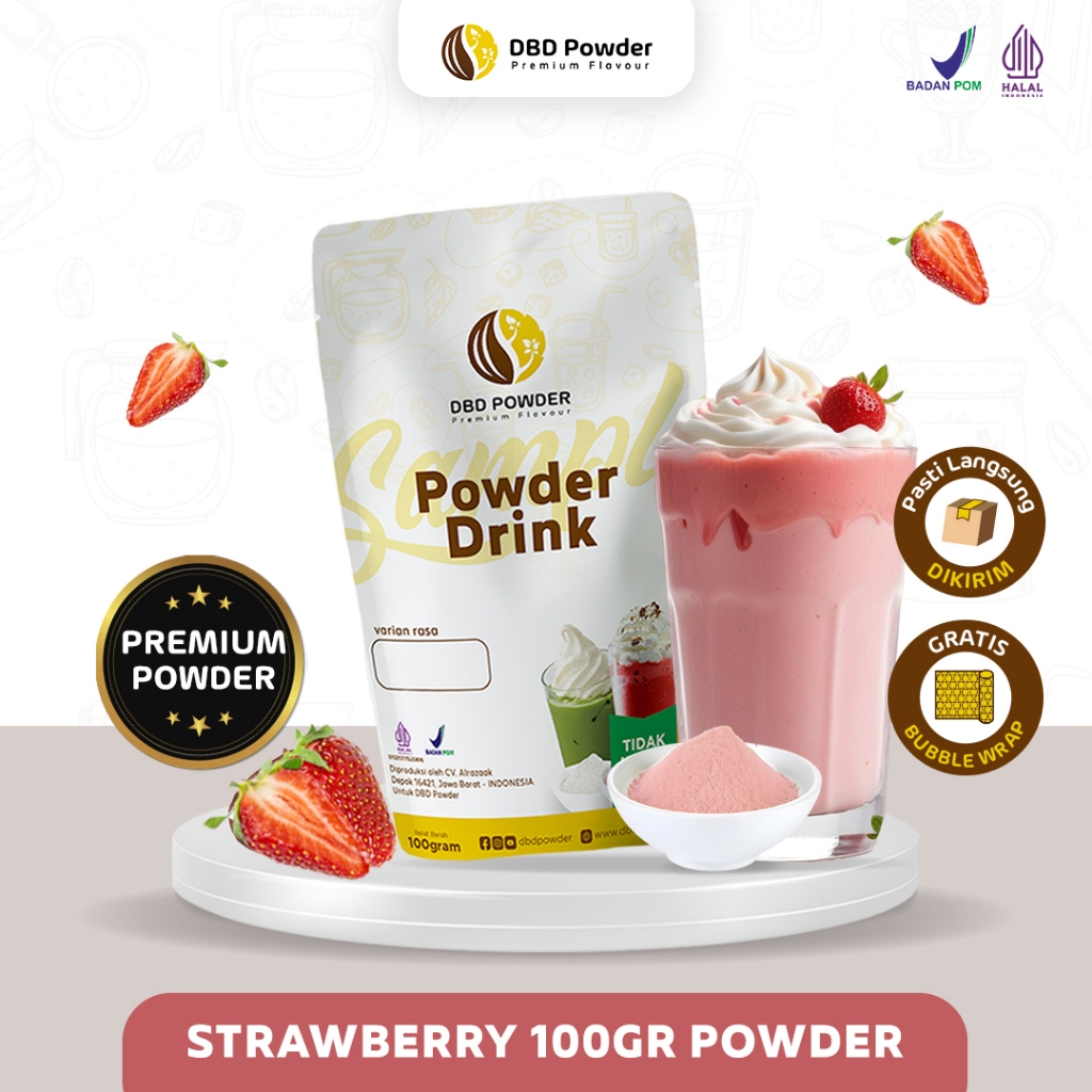 Jual Sample Bubuk Minuman Strawberry 100 Gram - Sample Powder ...
