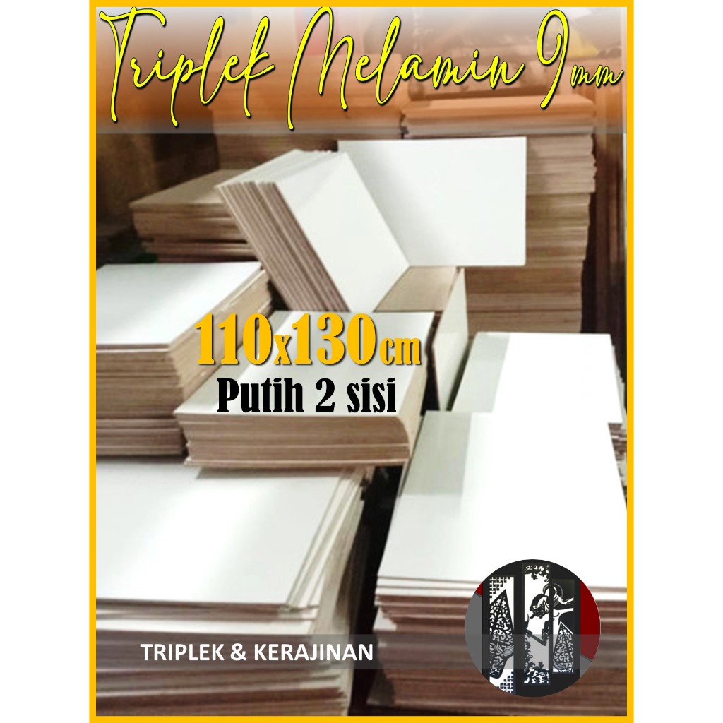 Jual Triplek Melamin Putih 9mm 110x130 cm (2 Muka | Doff-Glossy) 9 mm ...