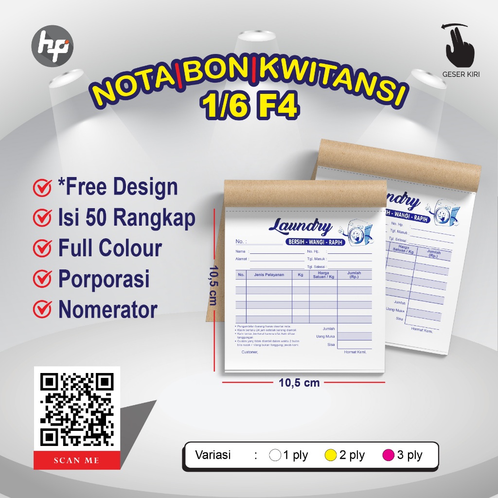 Jual CETAK 1/6 F4 CUSTOM NOTA / BON / KWITANSI / FAKTUR / SURAT JALAN ...