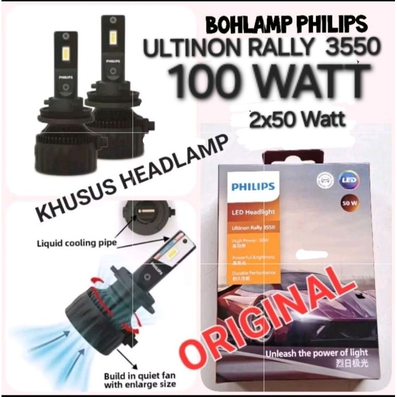 Jual BOHLAMP LED PHILIPS ULTINON RALLY PRO 3550 H4 H11 H1R2 HB3/4 H7 ...