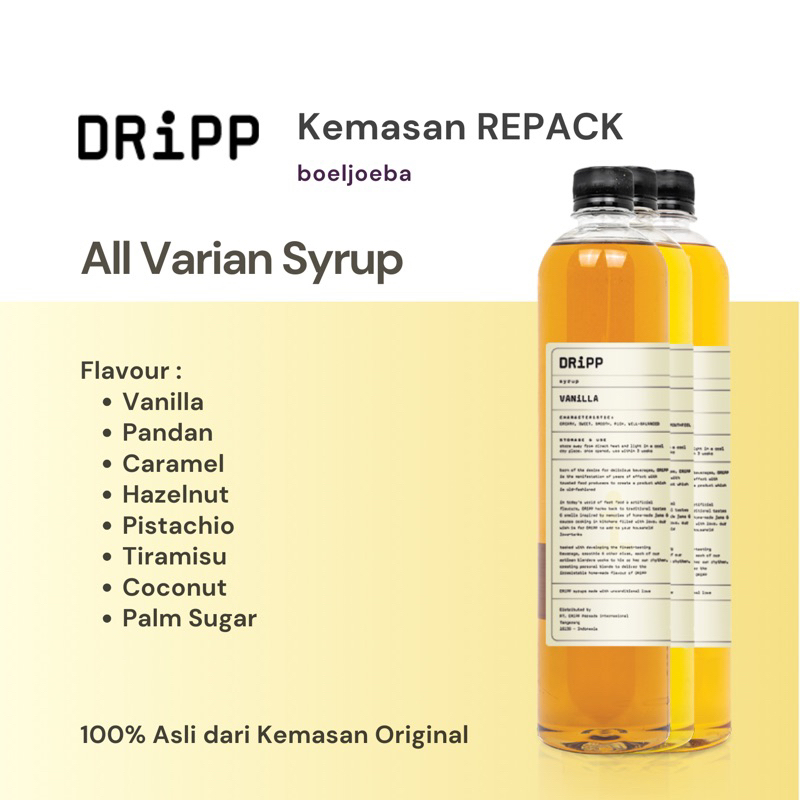 Jual REPACK - Dripp All Varian Syrup / Coffe, Fruit, Floral, Spices ...