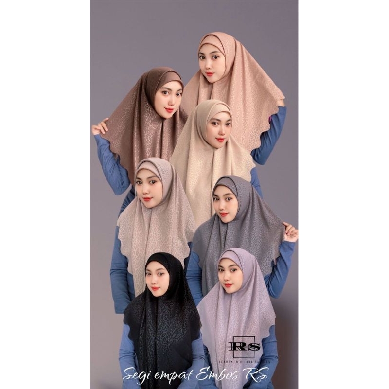Jual KERUDUNG SEGIEMPAT NEW RS HIJAB EMBOSS PREMIUM BEST SELLER HIJAB ...