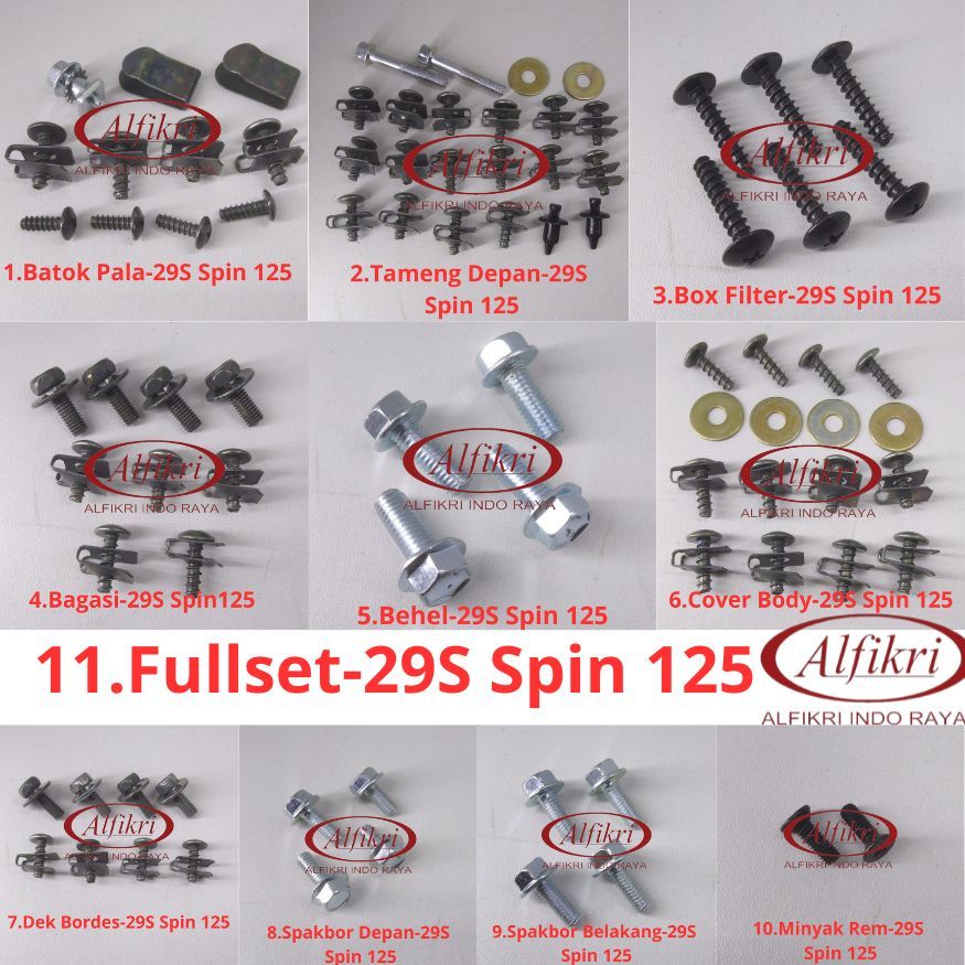Jual 29 Spin 125 Baut Suzuki Spin 125 Full Set / Baud Suzuki Spin 125 Full Body 29S | Shopee ...