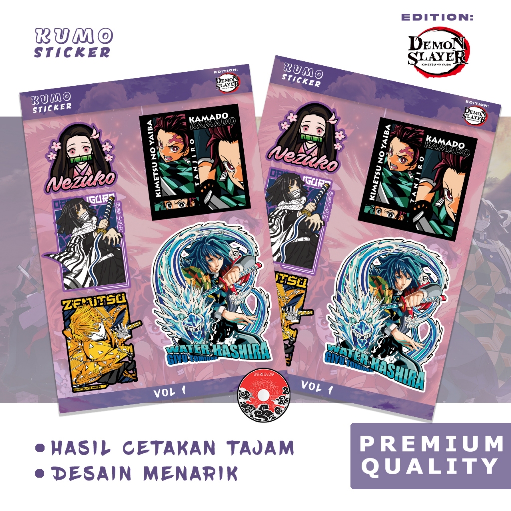 Jual Sticker Anime | Kimetsu No Yaiba Vol. 1 | Sticker Sheet Pack ...