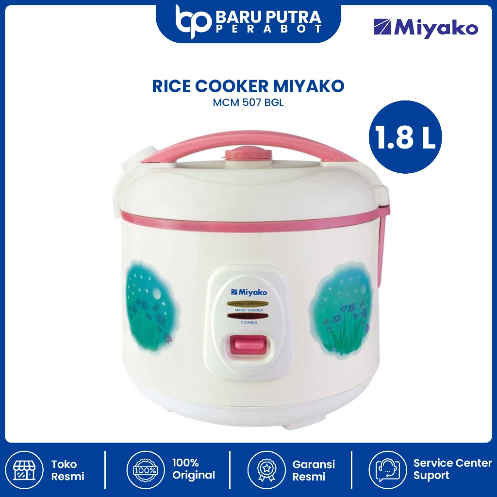 Jual Magic Com MIYAKO MCM 507 BGL Kapasitas 1,8 Liter / Rice Cooker MCM ...