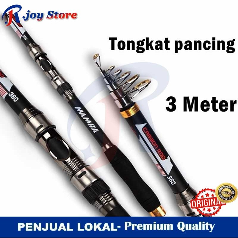 Jual Mamba Joran Pancing Carbon Fiber Sea Fishing Rod 3M 6 Segments 3 ...