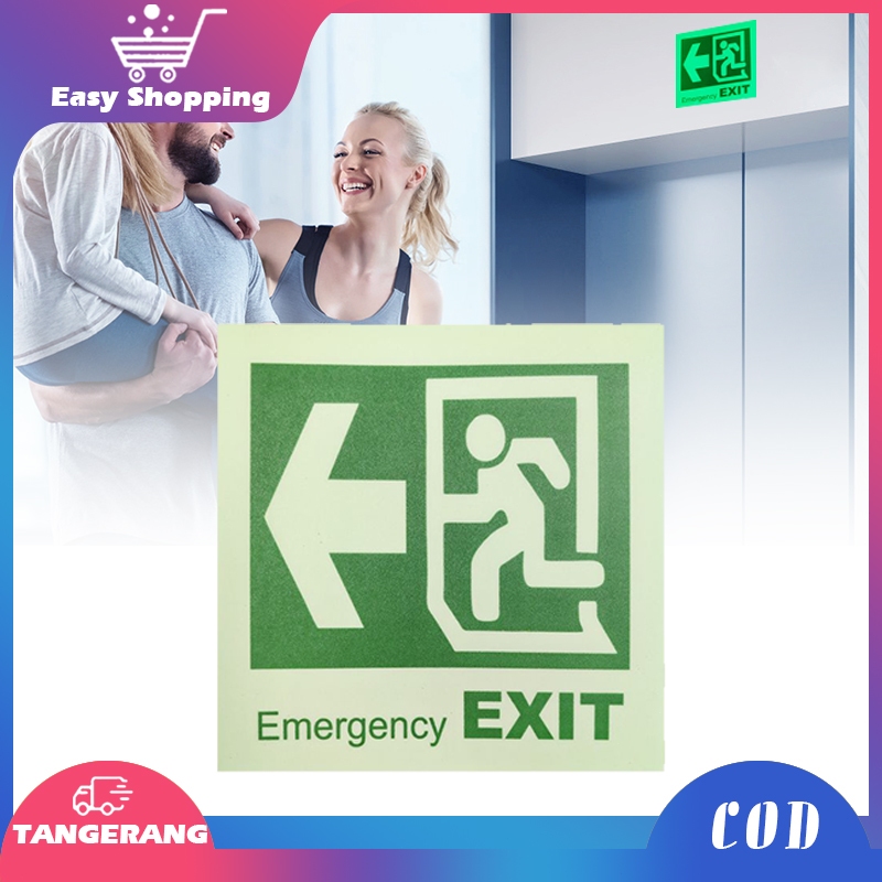 Jual emergency exit sign Glow In The Dark Stiker Jalur Evakuasi sticker ...