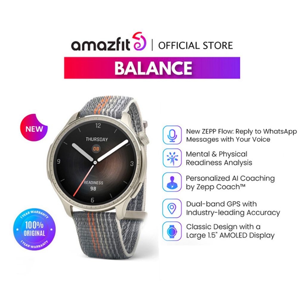 Jual Amazfit Official Balance 46mm SmartWatch Bluetooth Phone Call AI Fitness Coach Sleep ...