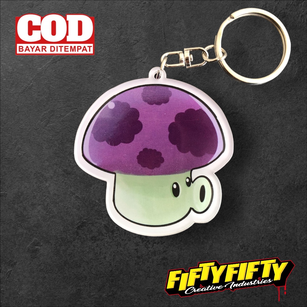 Jual Gantungan Kunci Karakter PUFF SHROOM Plants Vs Zombies Keychain ...