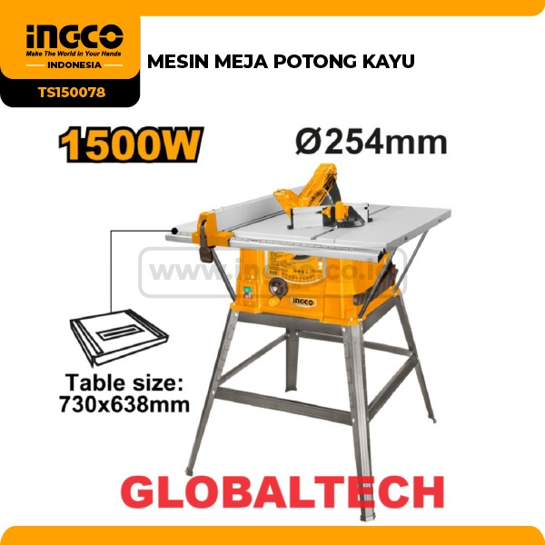 Jual INGCO TS150078 TABLE SAW TABLESAW MESIN MEJA POTONG KAYU 10" INGCO ...