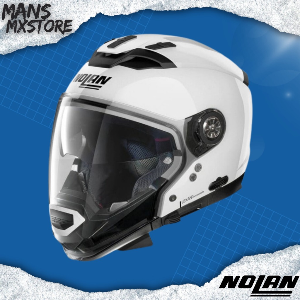 Jual NOLAN HELMET N702 GT CLASSIC N-COM 005 METAL WHITE | Shopee Indonesia