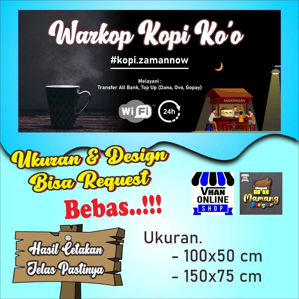 Jual Spanduk, Banner, Mmt Warung Kopi, Angkringan Keren Murah | Shopee ...