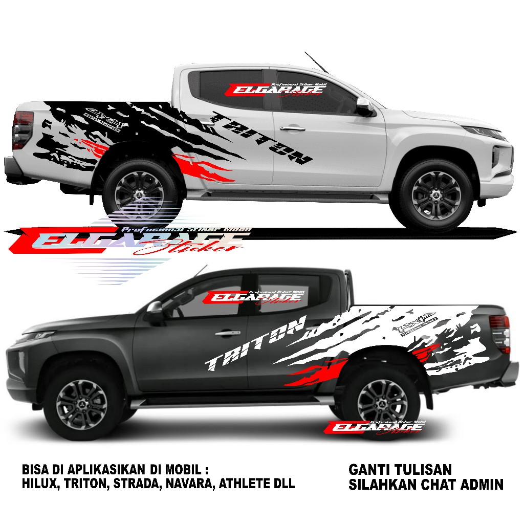 Jual Stiker mobil hilux triton cutting stiker 4x4 off road sticker ...