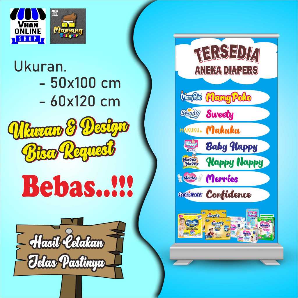 Jual Spanduk, Banner, Mmt Jualan Diapers, Jualan Pampers, Popok Bayi ...