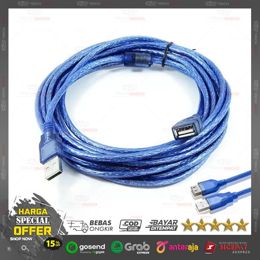 Jual Kabel USB Extender / Extention Sambungan Pemanjang USB Male to ...