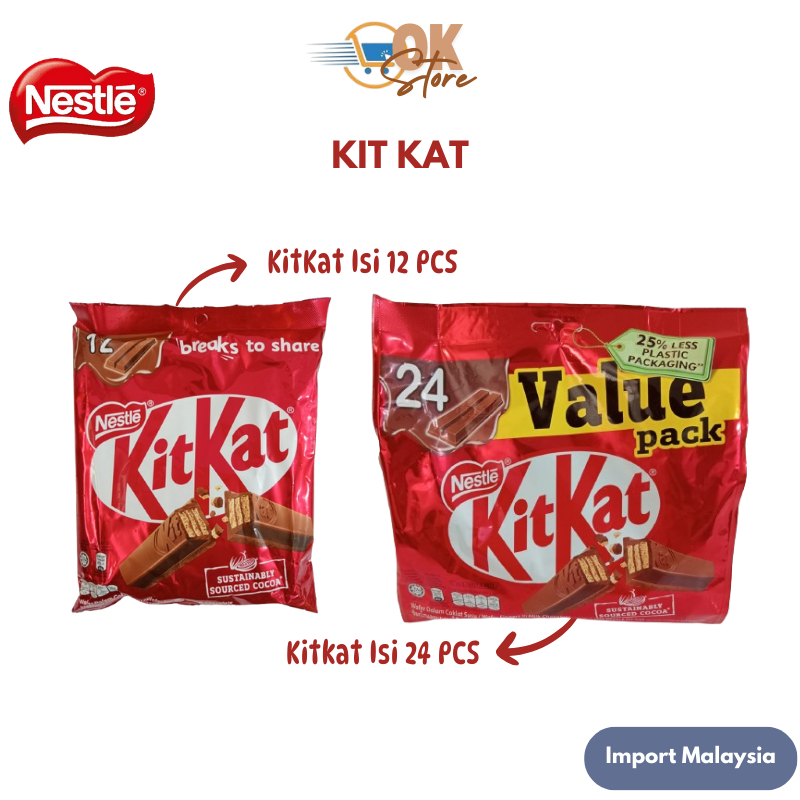 Jual Nestle KitKat Chocolate Pack Isi 10 dan Isi 20 (Produk Import ...