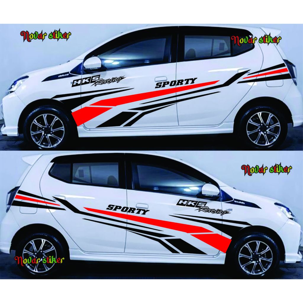 Jual Stiker Cutting Mobil Agya Ayla Striping List HKS RACING Stiker ...