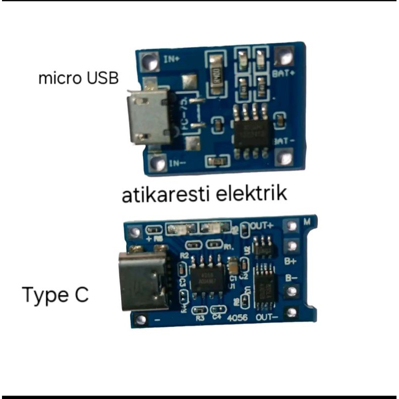 Jual Modul cas Charger baterai lithium input micro USB Type C TP4056 ...
