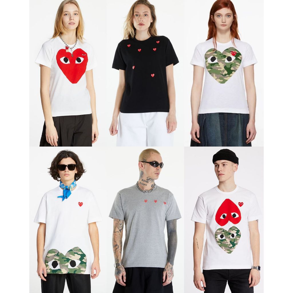 Jual CDG Multi Red Heart T-Shirt | Shopee Indonesia