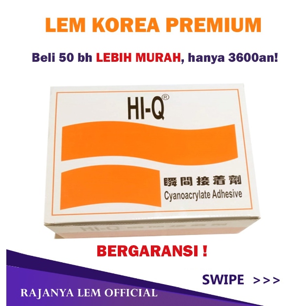 Jual ECER Lem korea serbaguna super kuat Hiq / lem cyanoacrylate hq ...