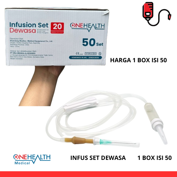 Jual Onehealth Infus Set Dewasa Selang infus Adult 1 Box isi 50 Pcs ...