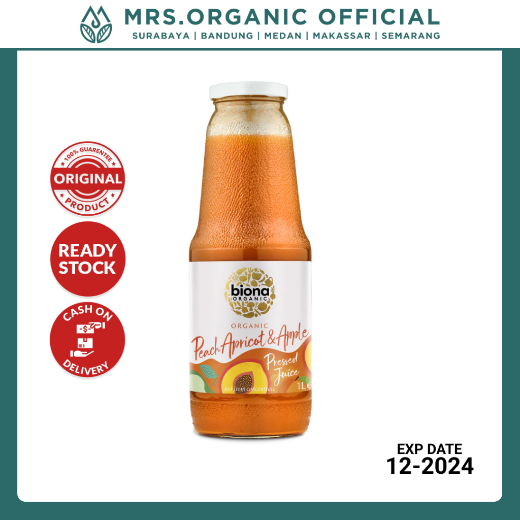 Jual Biona Jus Buah Persik Apricot dan Apel 1 liter | Shopee Indonesia