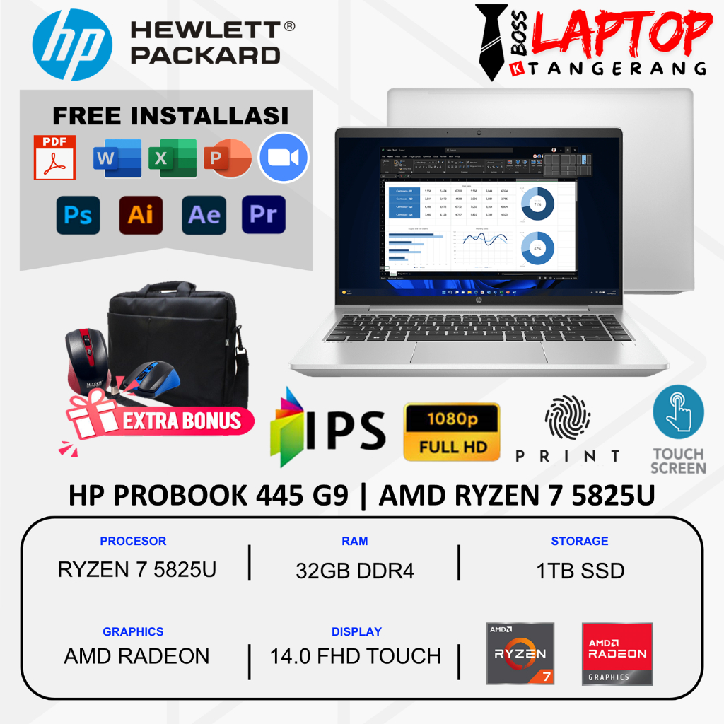 Jual LAPTOP BARU GAMING HP PROBOOK 445 G9 AMD RYZEN 7 5625U 32GB 1TB ...