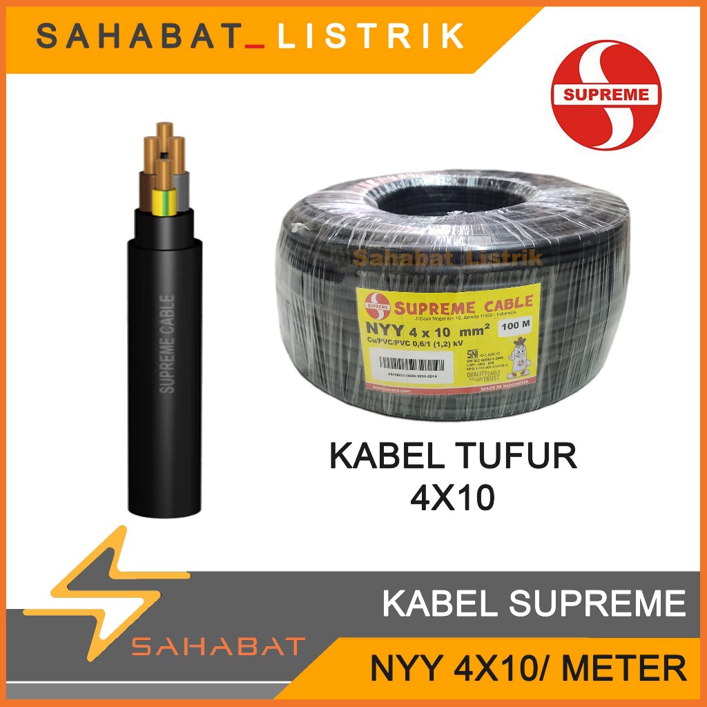 Jual KABEL SUPREME NYY 4X10/ KABEL TUFUR 4X10 METERAN | Shopee Indonesia
