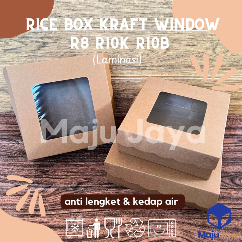Jual [ECER] Rice Box Kraft Window Laminasi R8 R10K R10B / Dus Nasi ...