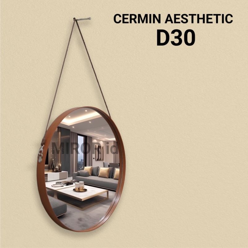 Jual Cermin Bulat Aesthetic / Cermin Bulat Diameter 30 Cm / Kaca Cermin ...
