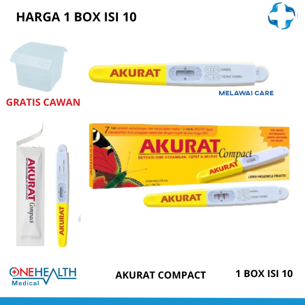 Jual Akurat Compact Test pack Kehamilan 1 Box isi 10 Pcs Tespek ...