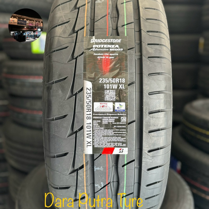 Jual Ban Mobil 235/50 R18 101W XL Bridgestone Potenza Adrenalin RE003 Ban 235 50 18 ( Kijang ...
