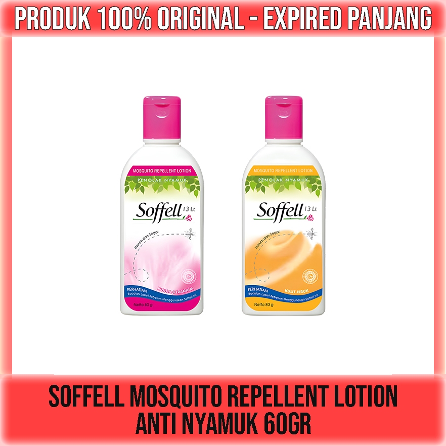 Jual ORIGINAL Soffell Lotion Botol Anti Nyamuk 60gr Kulit Jeruk Bunga ...