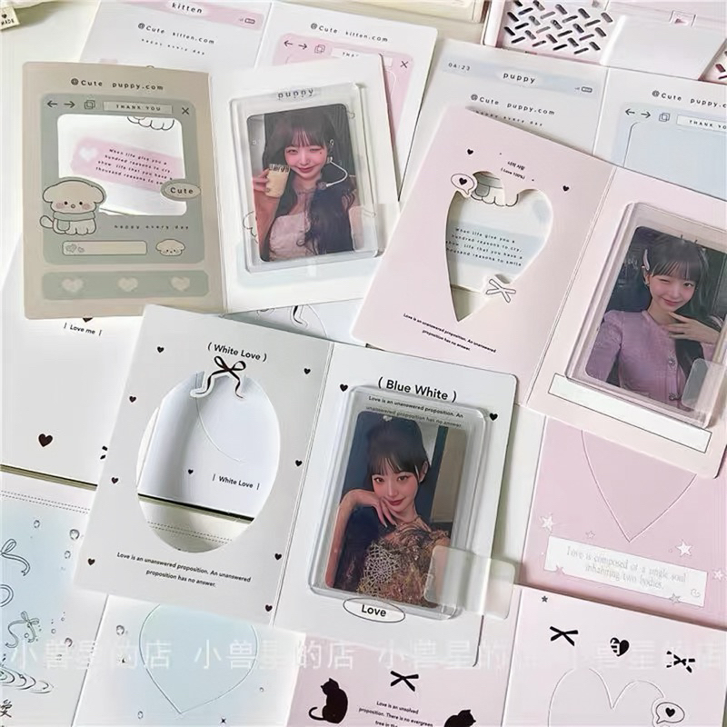 Jual [chaeya.things] alas packing photocard mini puppy blue pink cat ...