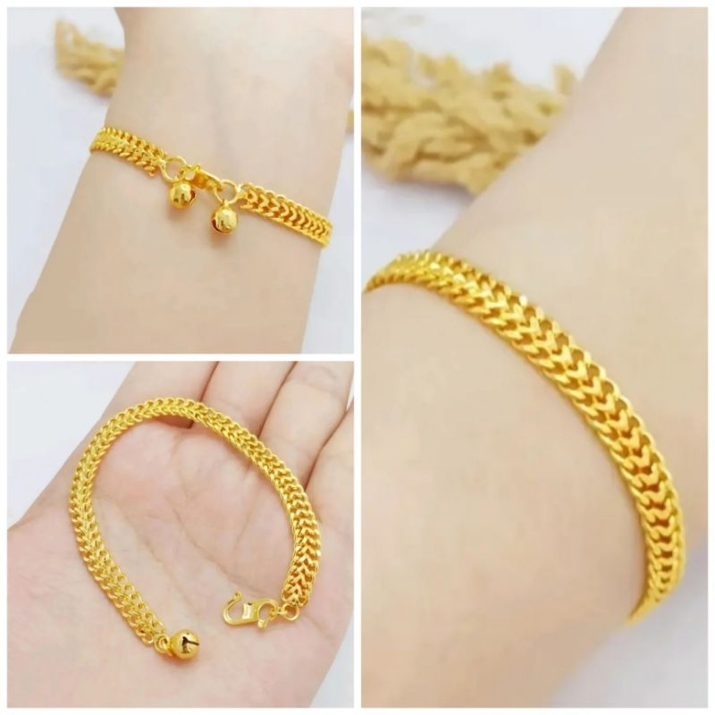 Jual Gelang tikar cantik titanium gold perhiasan wanita dewasa anti ...