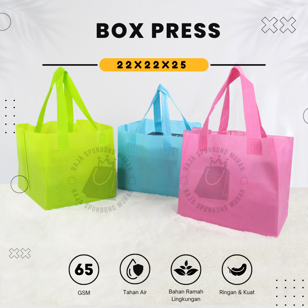 Jual HBJ Standing Tas Spunbond Goodie Bag Laken Model Jahit Ukuran 25x35x8 & 30x40x10 CM Tebal ...