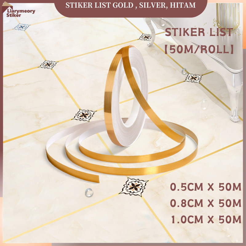 Jual Stiker List Gold Silver Black Lantai Ruang Tamu Tahan Air Tahan ...