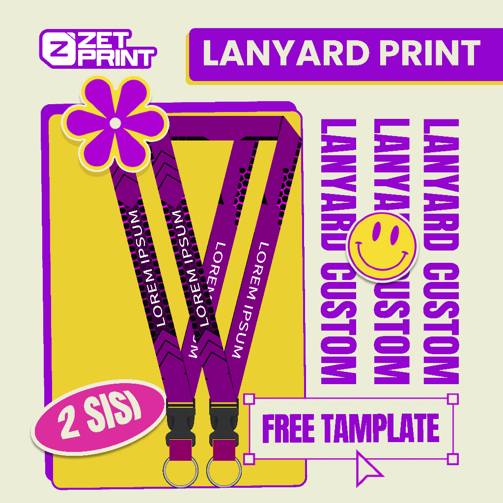 Jual Lanyard Custom Tali ID Card Cetak 2 Sisi Bahan Tali Tissue Premium ...