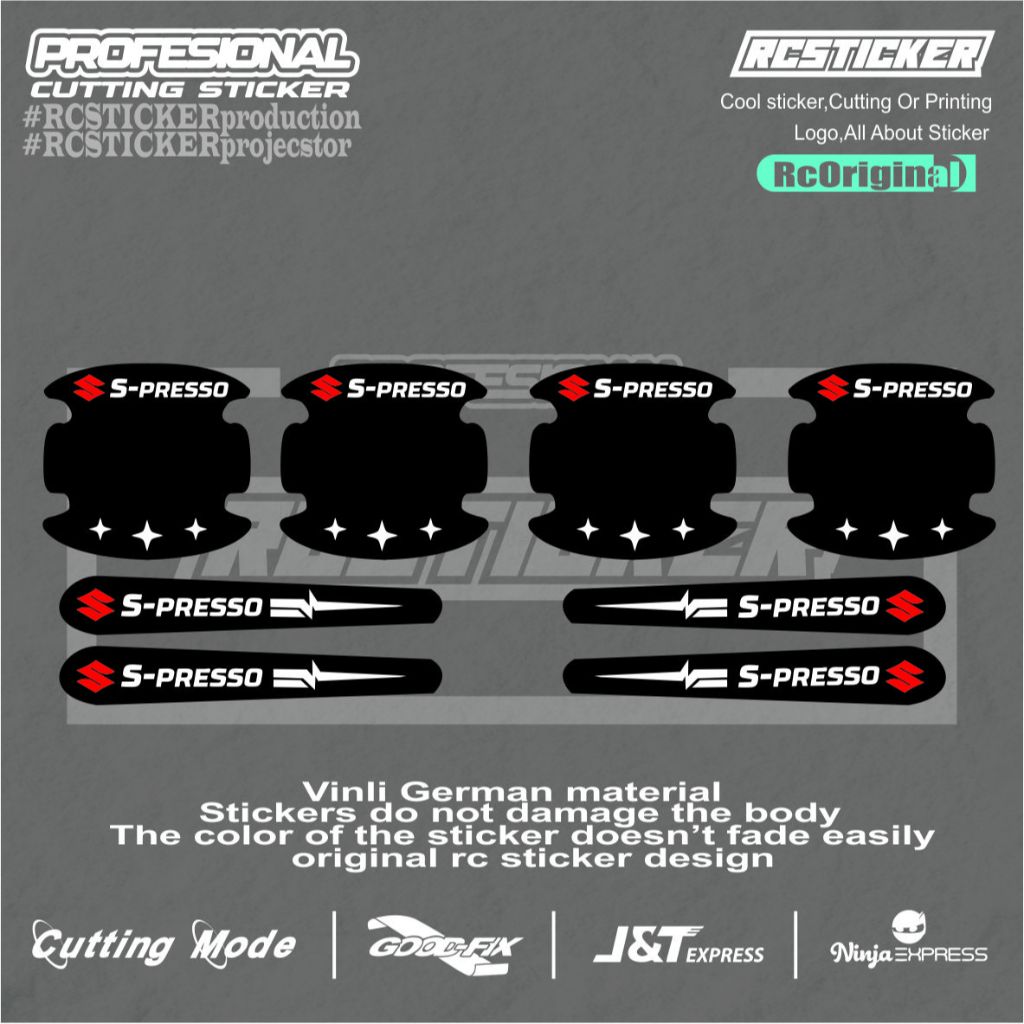 Jual STICKER MOBIL S PRESSO STICKER KARBON 3D PELINDUNG HANDLE GAGANG ...