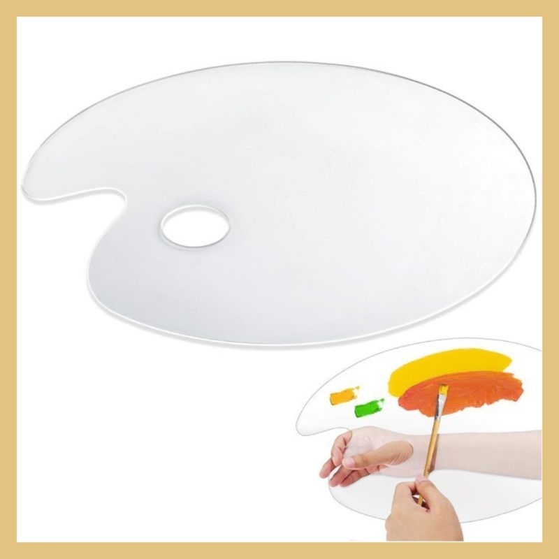 Jual Palet Lukis Bahan Acrylic / Palet Oval Acrylic / Palet Oval Bening ...