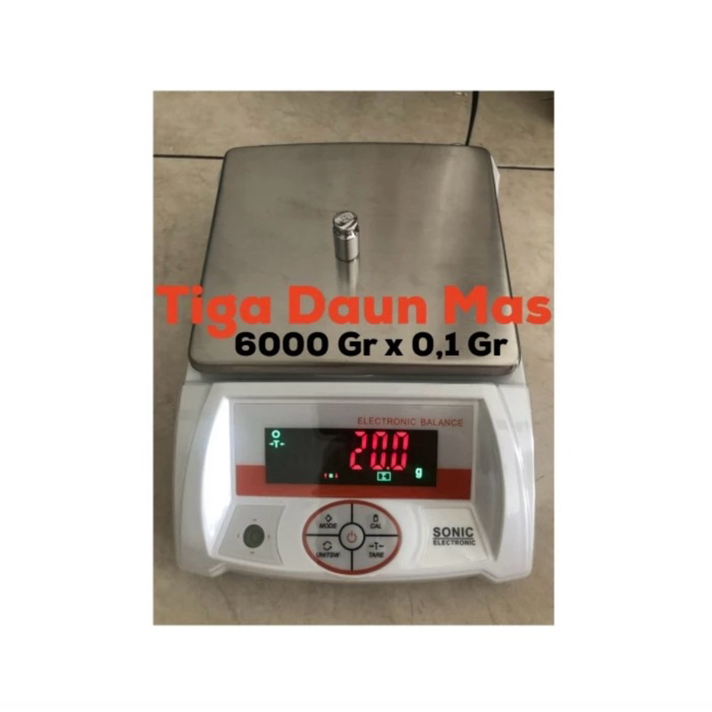 Jual Timbangan laboratorium Sonic SSB-6000 Kapasitas 6 Kg akurasi 0.1 Gram Timbangan Analitik ...