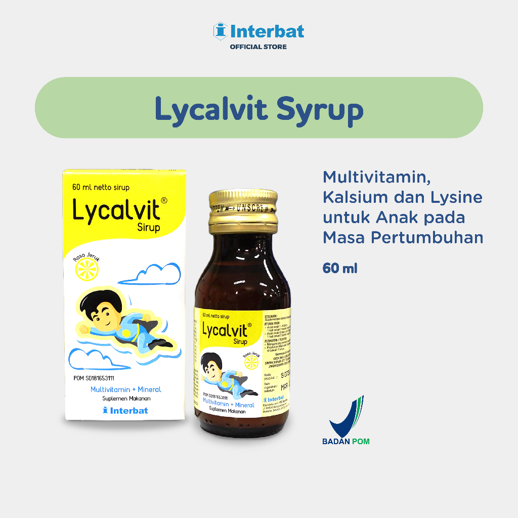 Jual Lycalvit Syrup 60ml - Multivitamin, Kalsium dan Lysine untuk Anak ...