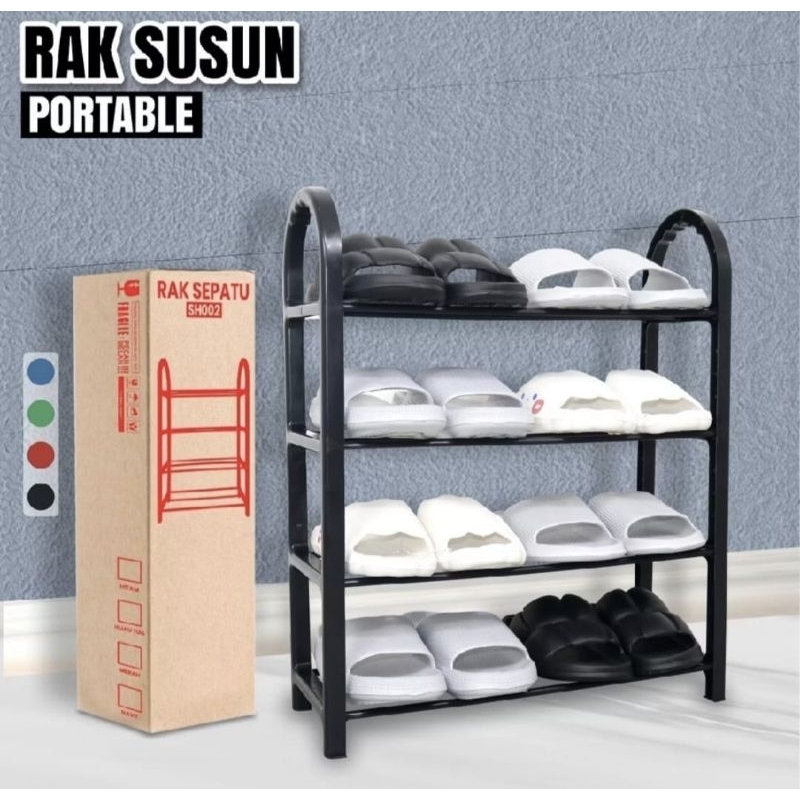 Jual Rak Sepatu Sandal Warna 4 Susun Rak 4 Tingkat Serbaguna | Shopee ...