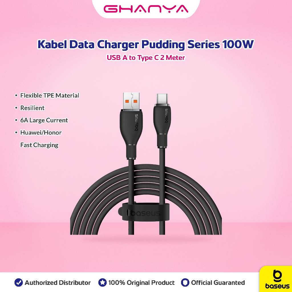 Jual Baseus Kabel Data Charger Pudding Series 100W 6A USB to Type C 2M 2 Meter Fast Charging ...