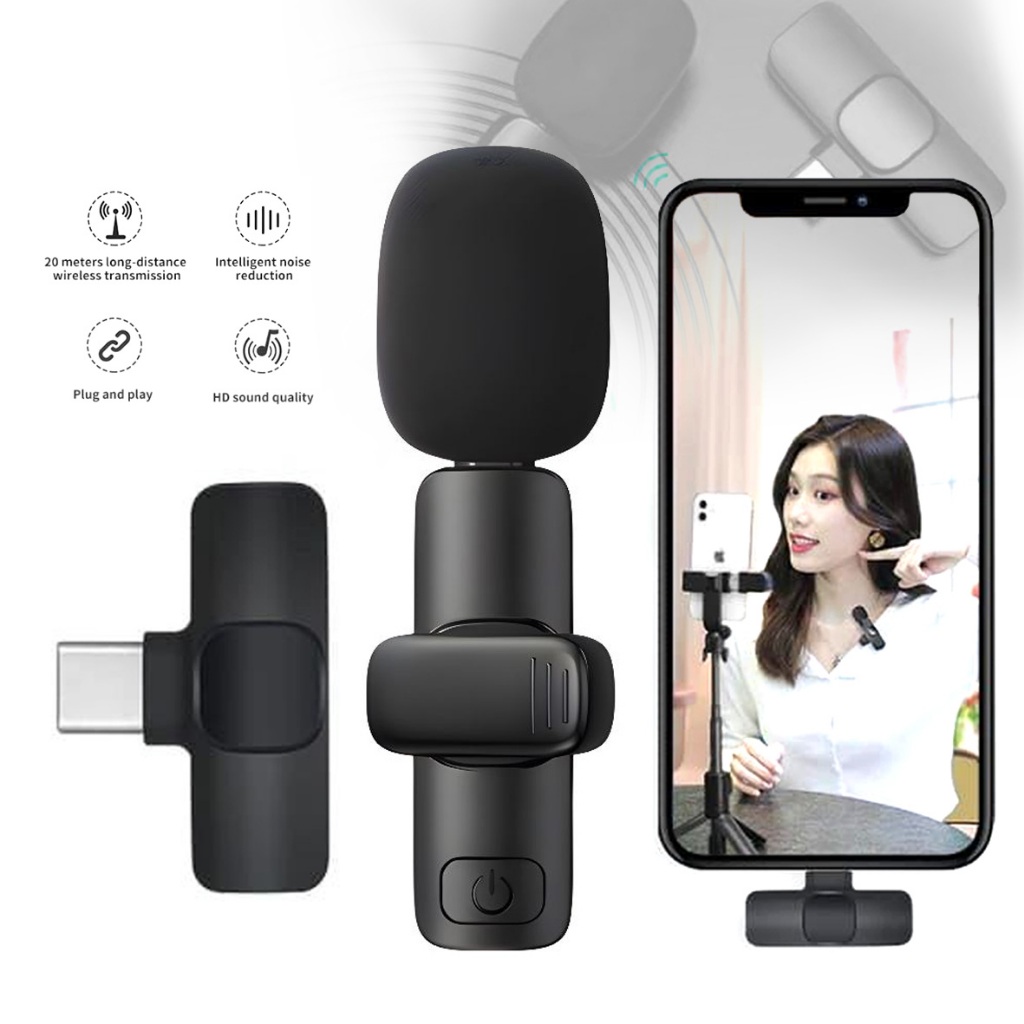 Jual K8 Microphone Mic Clip On Youtuber Wireless Usb Mic Youtuber ...