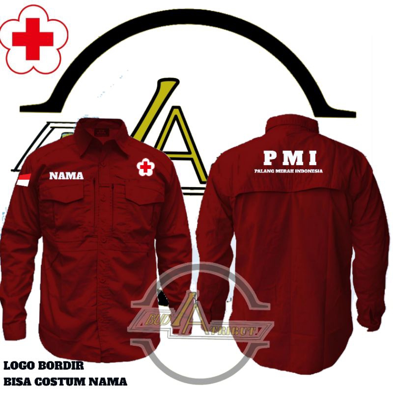 Jual kemeja m-tac pmi / kemeja pdh pmi / kemeja pdl pmi / baju kemeja ...