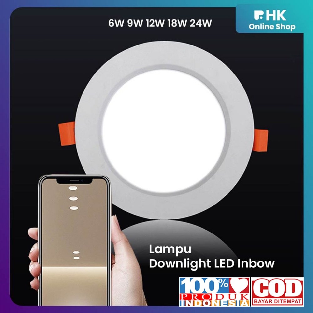 Jual HK-Lampu Downlight LED Inbow 6W 9W 12W 18W 24W/ Downlight Panel ...