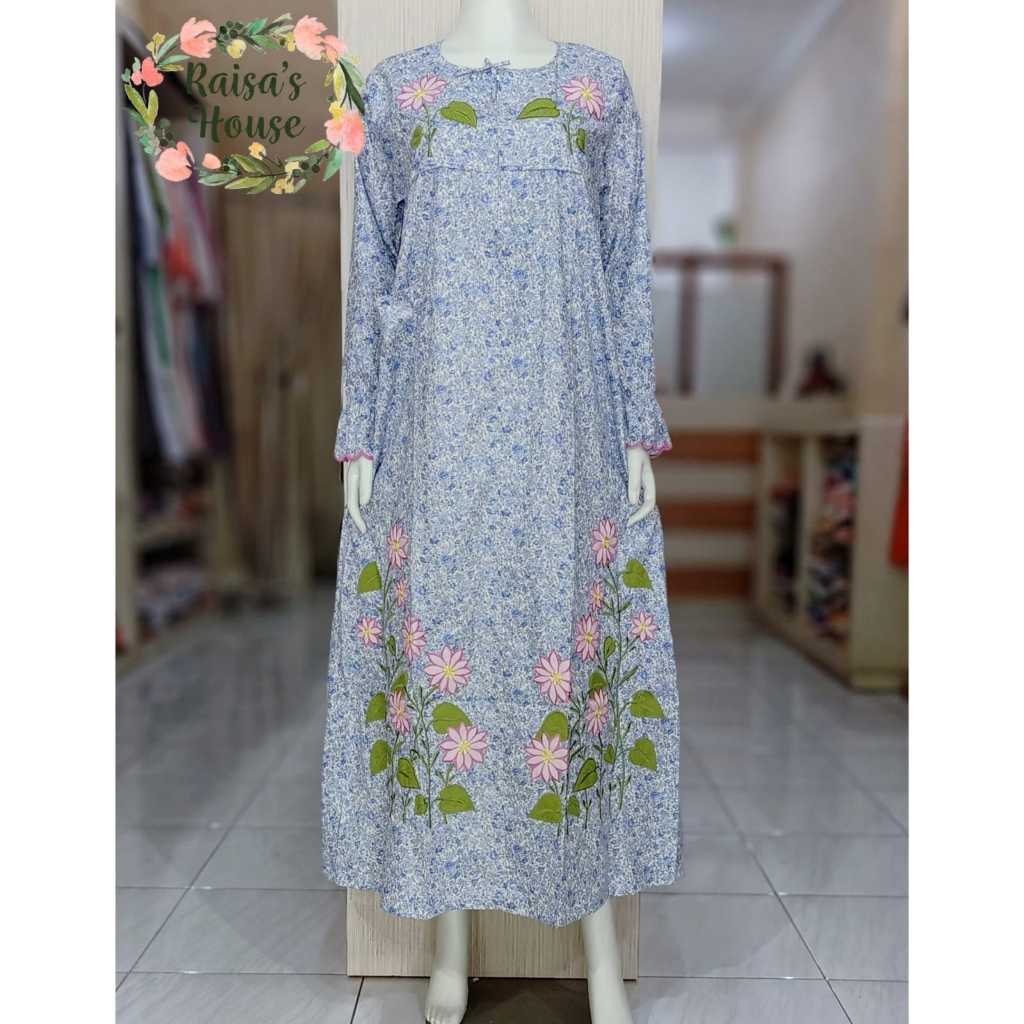 Jual DASTER LONGDRESS BORDIR KHAS MALANG - LENGAN PANJANG | BUNGA ...