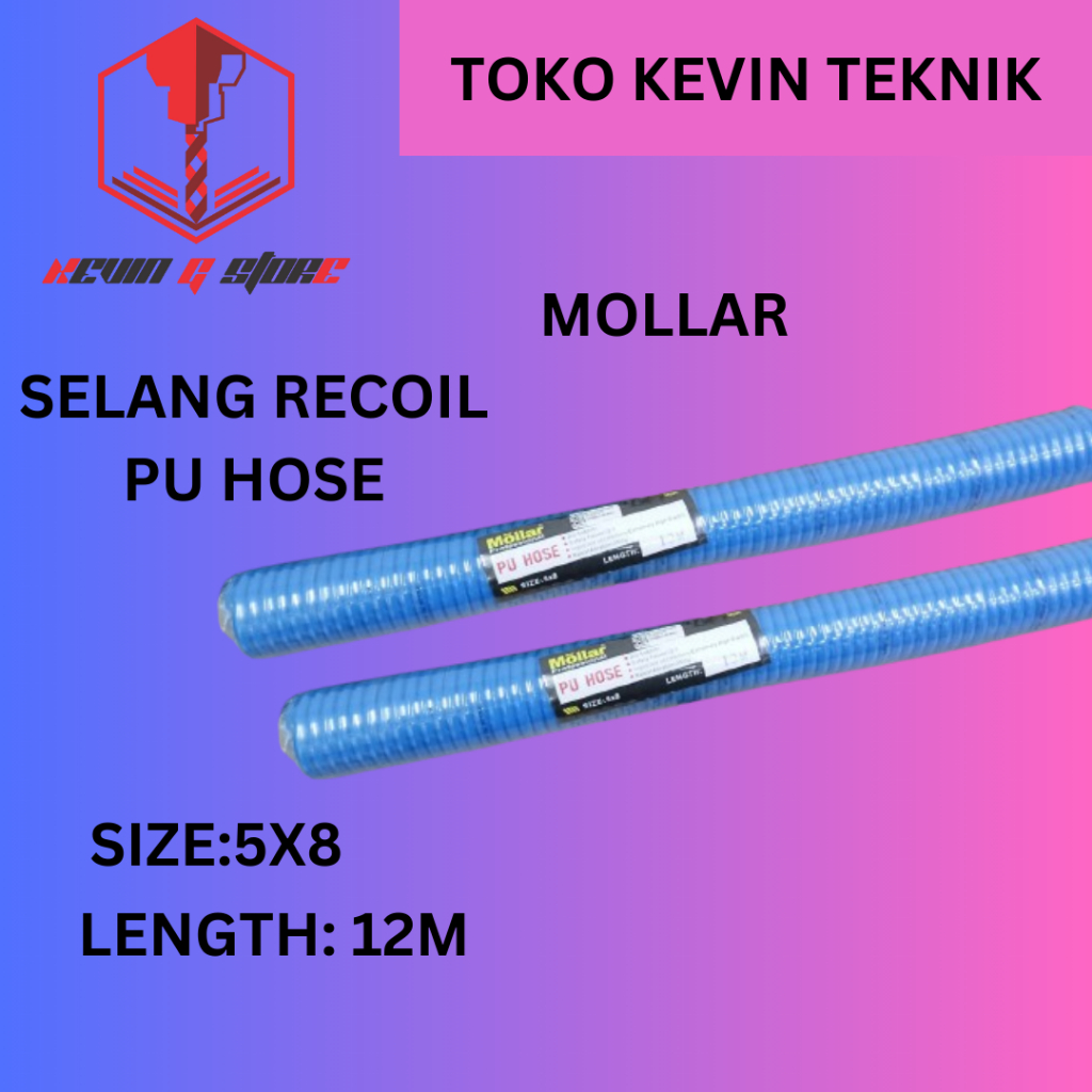 Jual MOLLAR Selang Kompresor PU Spiral Recoil Compressor Hose 4 meter ...